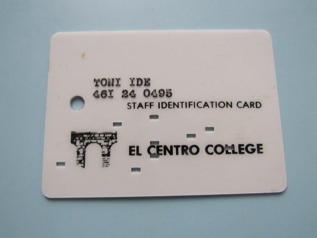 Vintage El Centro College Staff Identification Card Free Shipping - Etsy