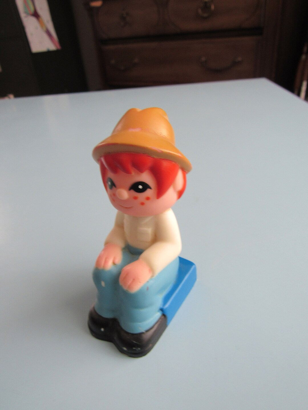 Vintage Rubber Man With Hat Figure 1980s Free Shipping - Etsy