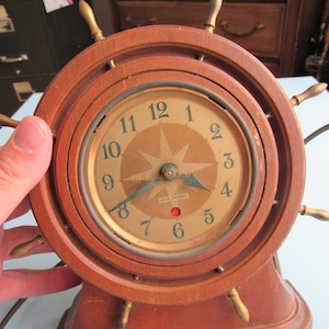 Vintage Seth Thomas Ship's Wheel Electric Clock Works Helm Free ...