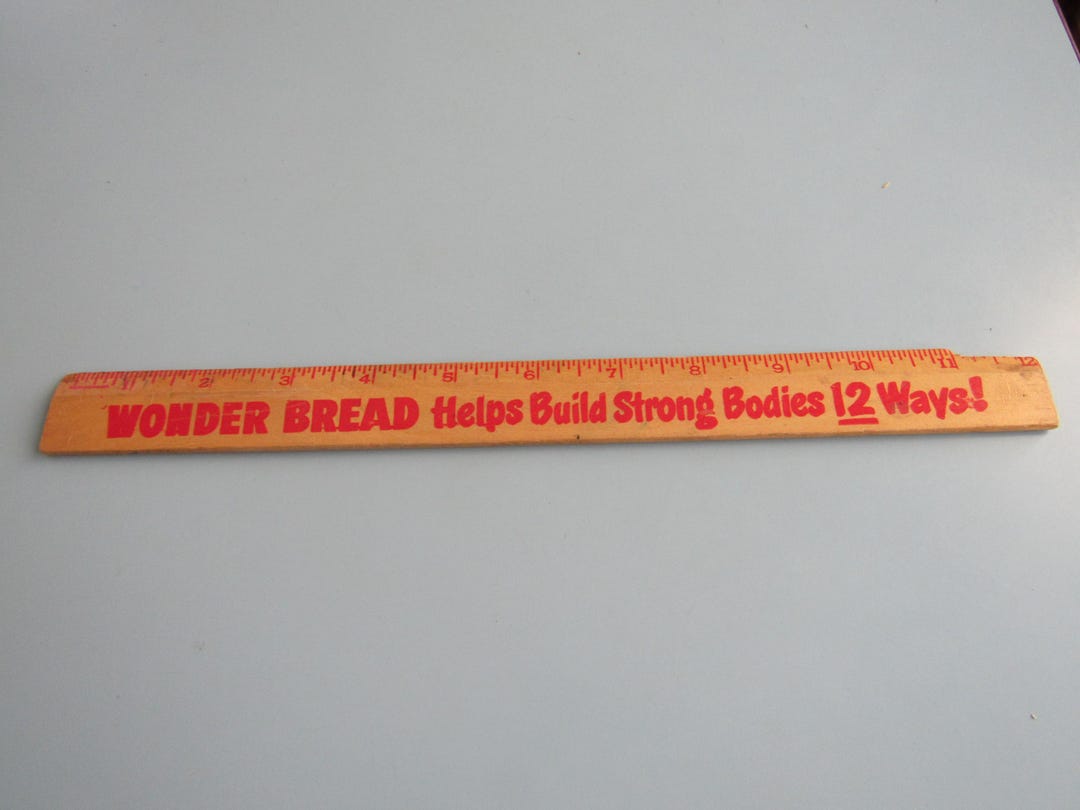Vintage Wonder Bread 12 Inch Wooden Ruler Free Shipping - Etsy