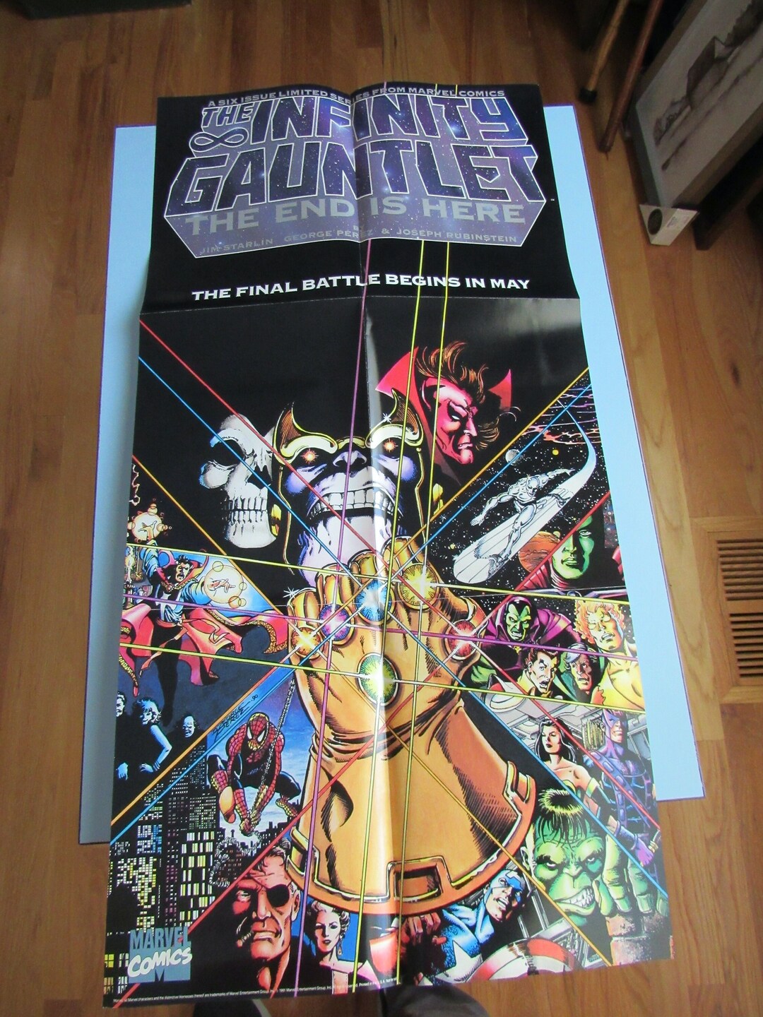 Vintage Marvel Comics Infinity Gauntlet Retailer Promotional Poster ...