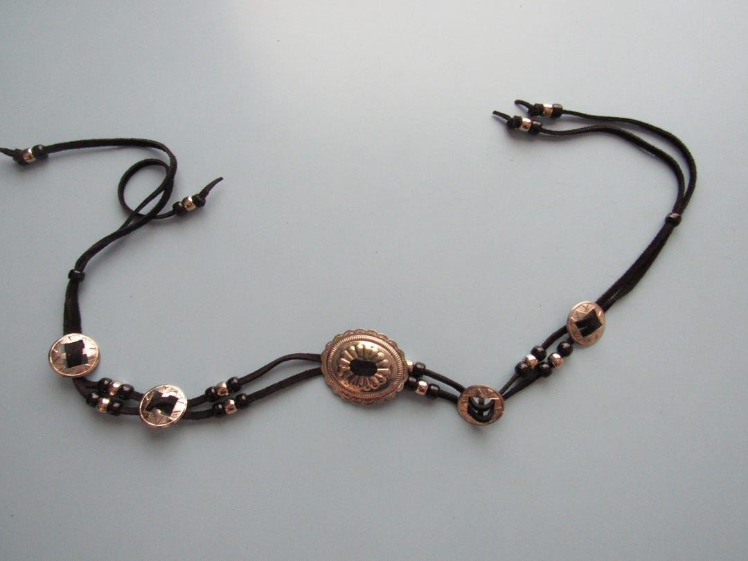 Vintage Silver Tone Beaded Concho Beltfree Shipping - Etsy