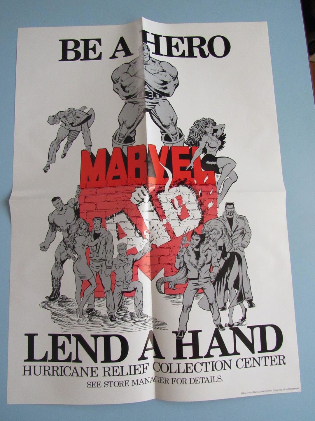 Vintage Marvel Comics Hurricane Relief Marvel Aid Retailer Promotional ...