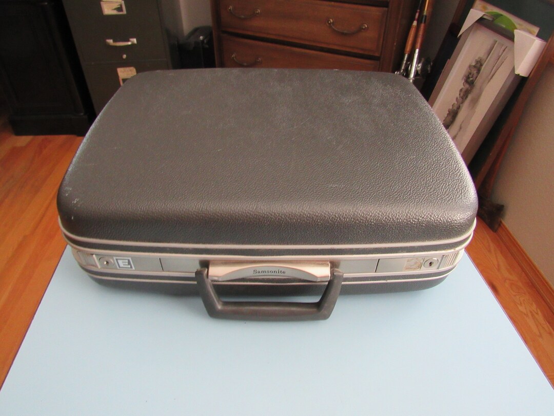 Vintage Charcoal Gray Samsonite Silhouette Hard Side Clamshell Suitcase ...