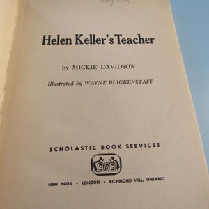 Helen Keller's Teacher by Mickie Davidson 1965 Free Shipping - Etsy