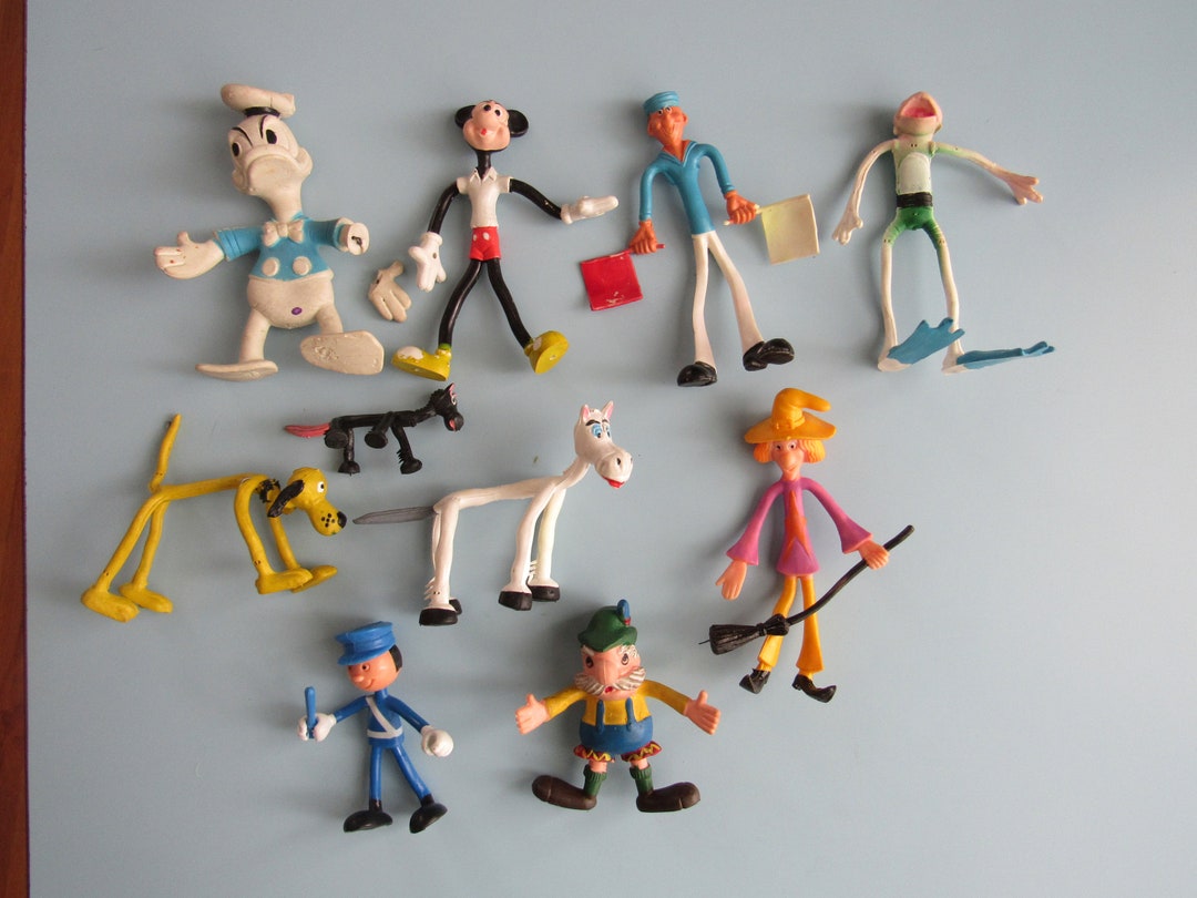 Lot of 10 Vintage Bendy Bendable Figures Disney Mickey Mouse Donald ...