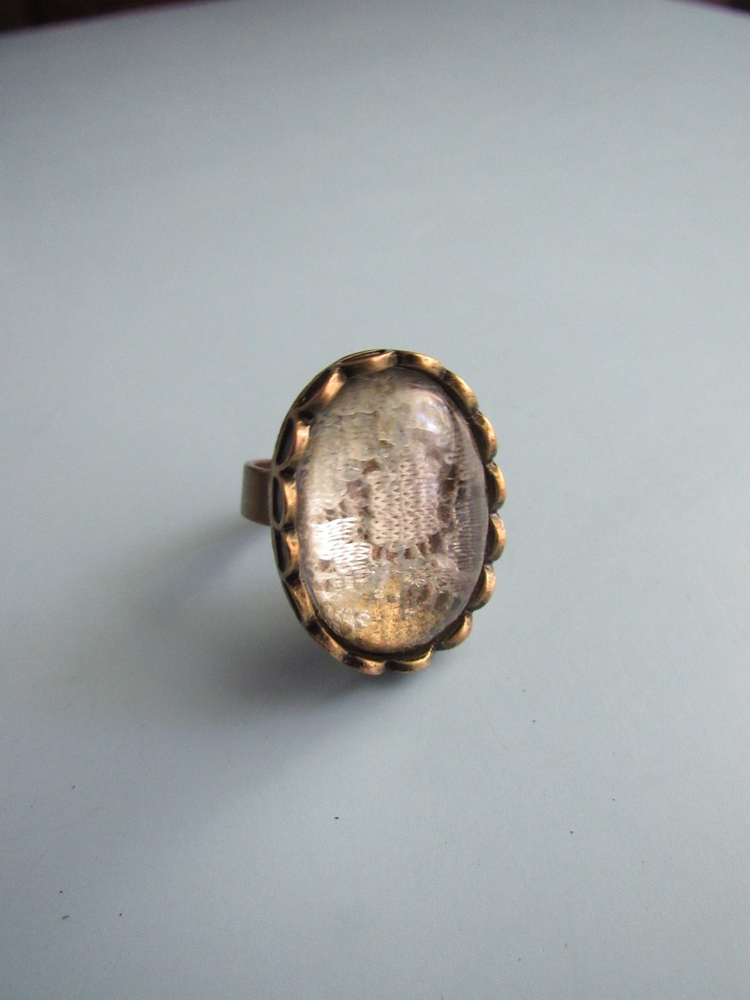 Vintage Bronze Tone Ring Sz 6.5 Free Shipping - Etsy