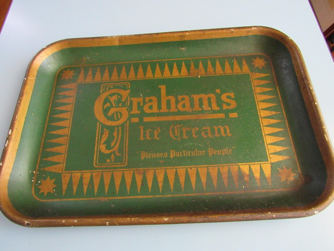Vintage Graham's Ice Cream Metal Tray Pleases Particular People Free ...