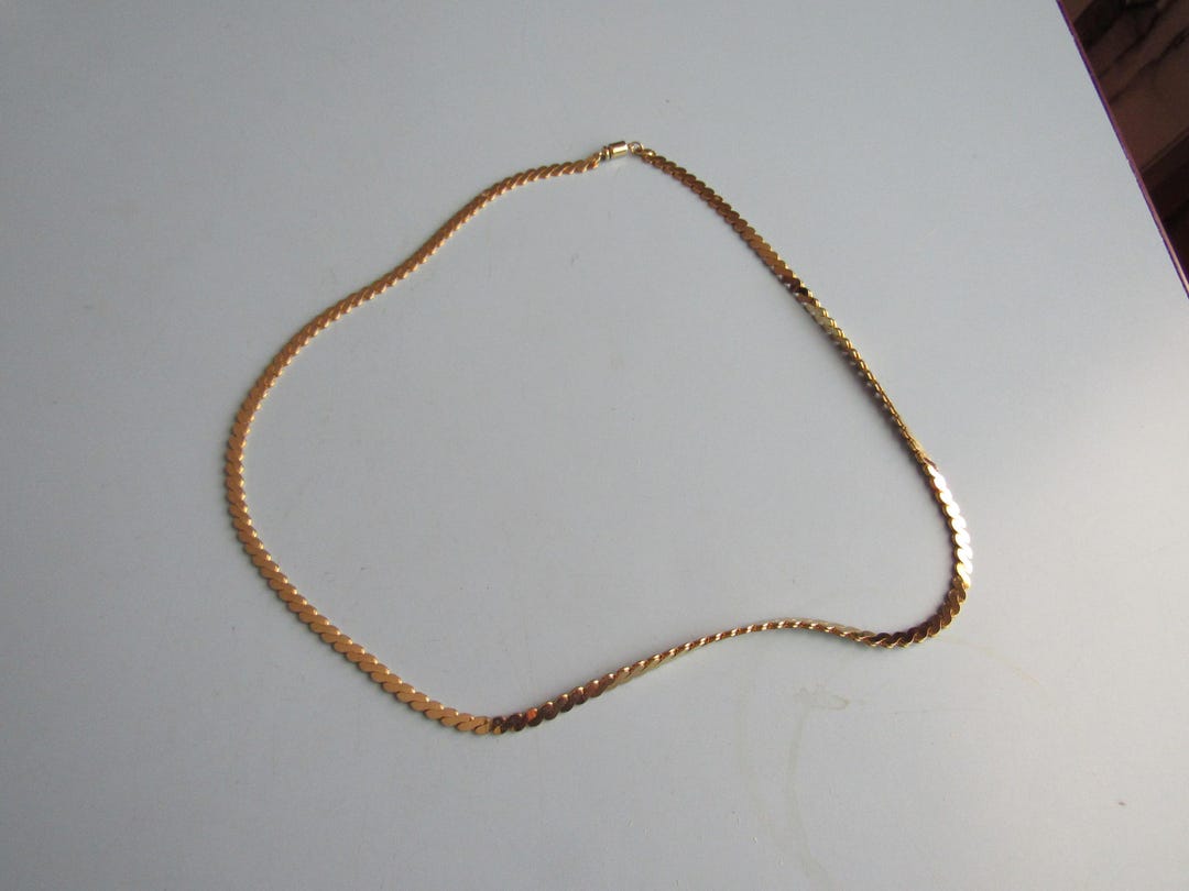 Vintage Gold Tone Chain Necklace Free Shipping - Etsy