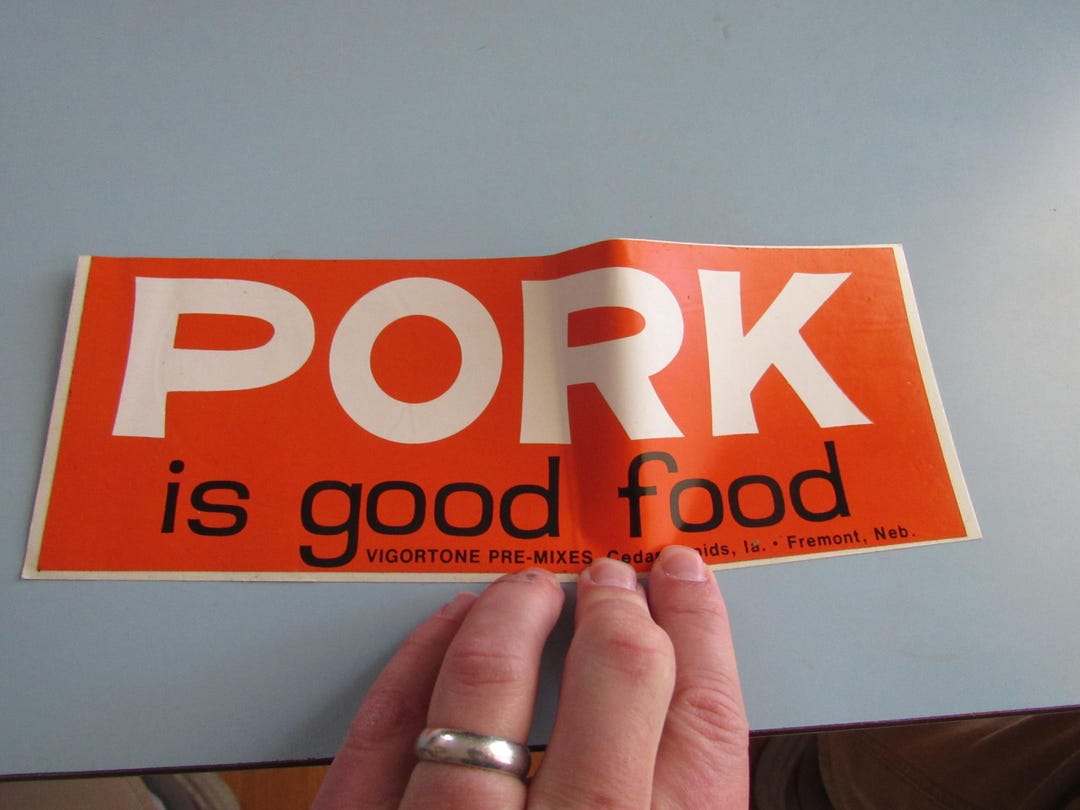 Vintage Pork is Good Food Bumper Sticker Free Shipping - Etsy