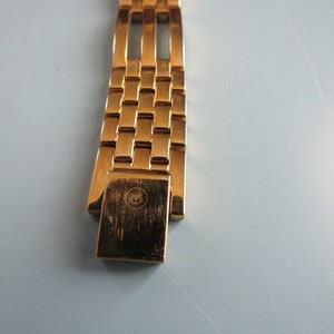 Vintage Women's Movado Gold Tone Watch Model Rectangular Black Face ...