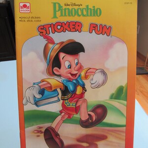 Vintage Walt Disney's Pinocchio Sticker Fun Book 1993 Free Shipping - Etsy