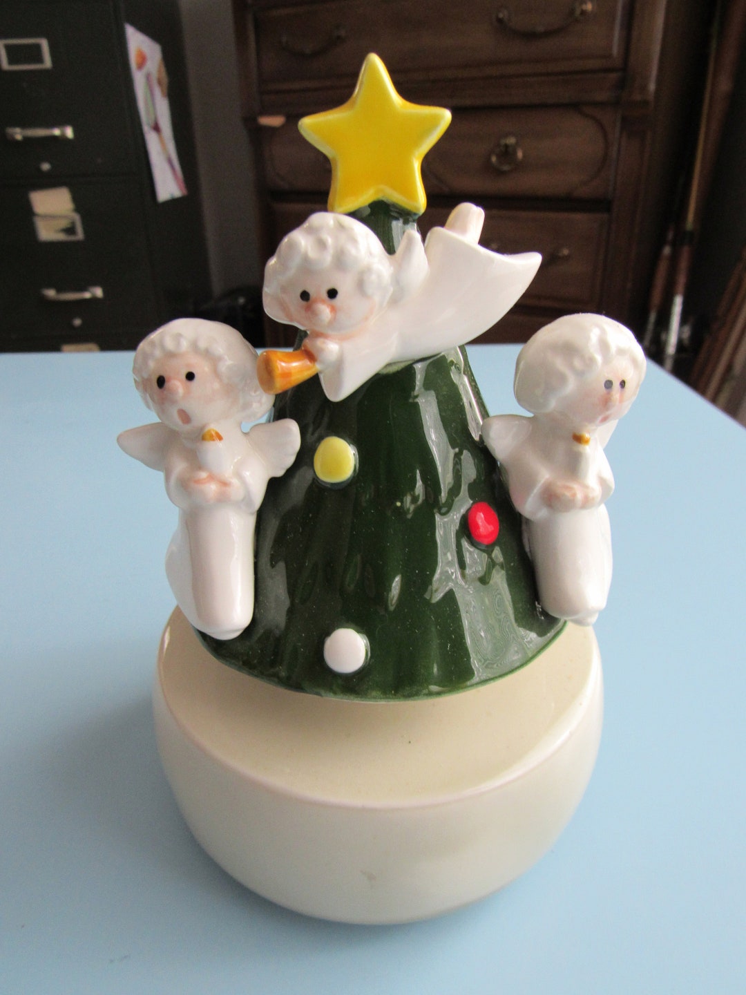 Vintage Otagiri Musical Christmas Tree Plays Silent Night 1979 Free ...