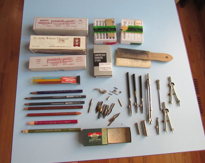 Vintage Technical Drawing Supplies Free Shipping - Etsy