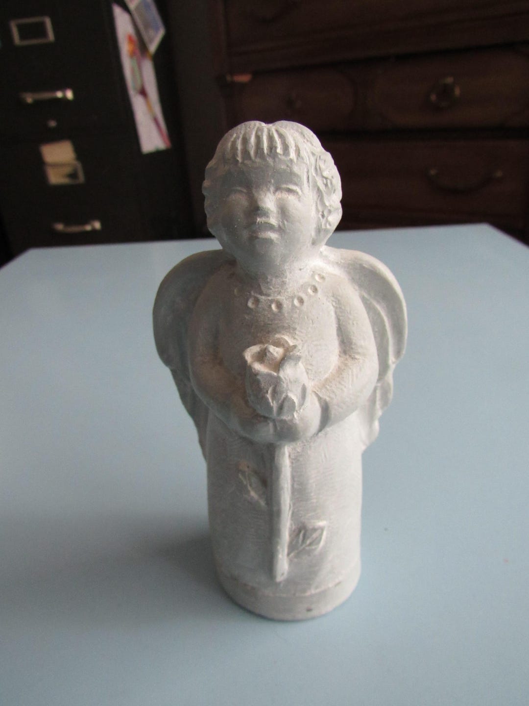 Vintage Isabel Bloom Sculpture Angel With Rose Statue Free Shipping - Etsy