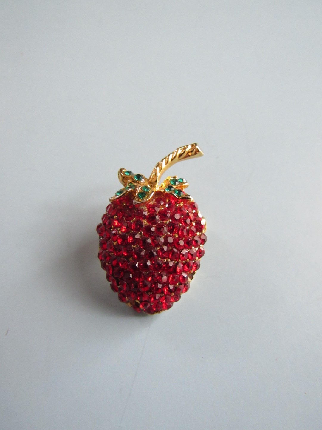 Vintage Strawberry Rhinestone Pin Brooch Pendant Free Shipping - Etsy