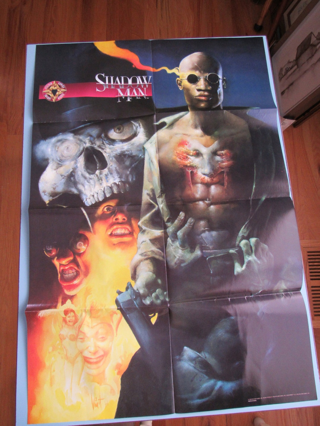Vintage Acclaim Comics Shadow Man Retailer Promotional Poster 1996 Free ...