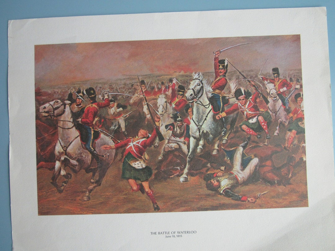 Vintage the Battle of Waterloo Print Wilkinson Sword Collection Free ...