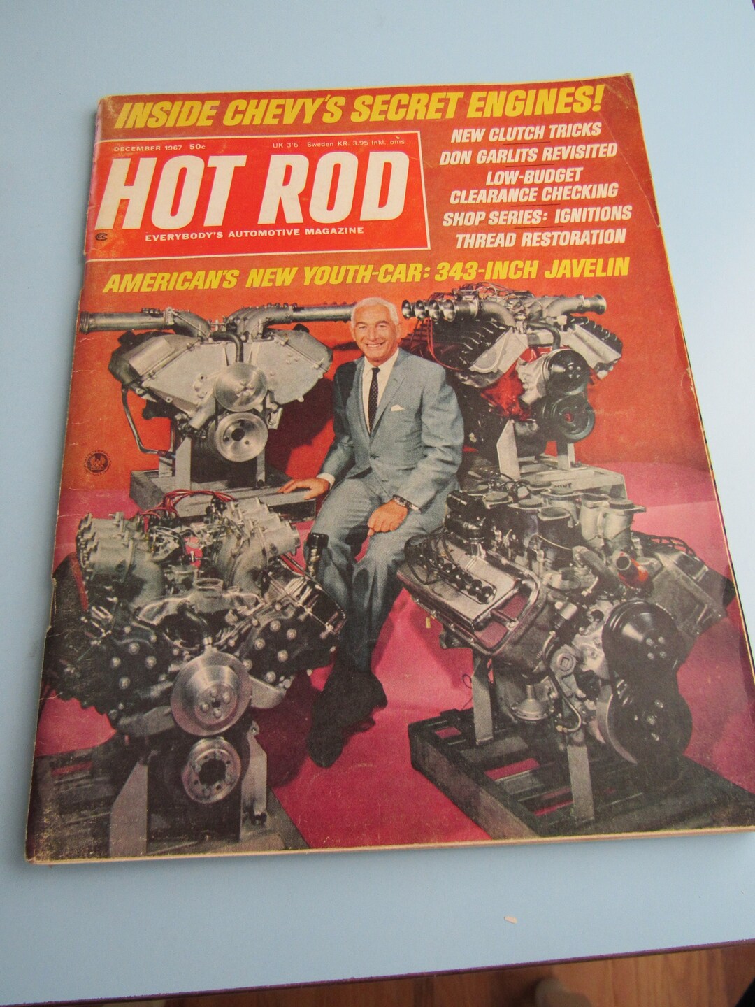 Hot Rod Magazine December 1967 Free Shipping - Etsy