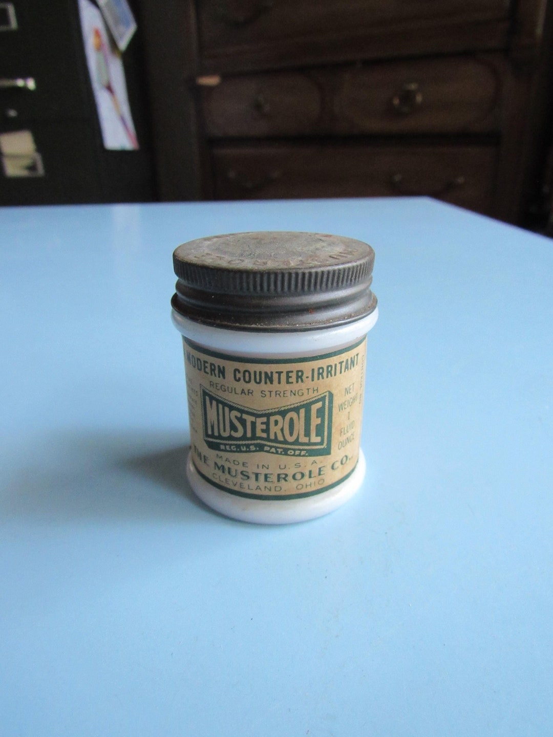 Vintage Musterole Milk Glass Jar Free Shipping - Etsy