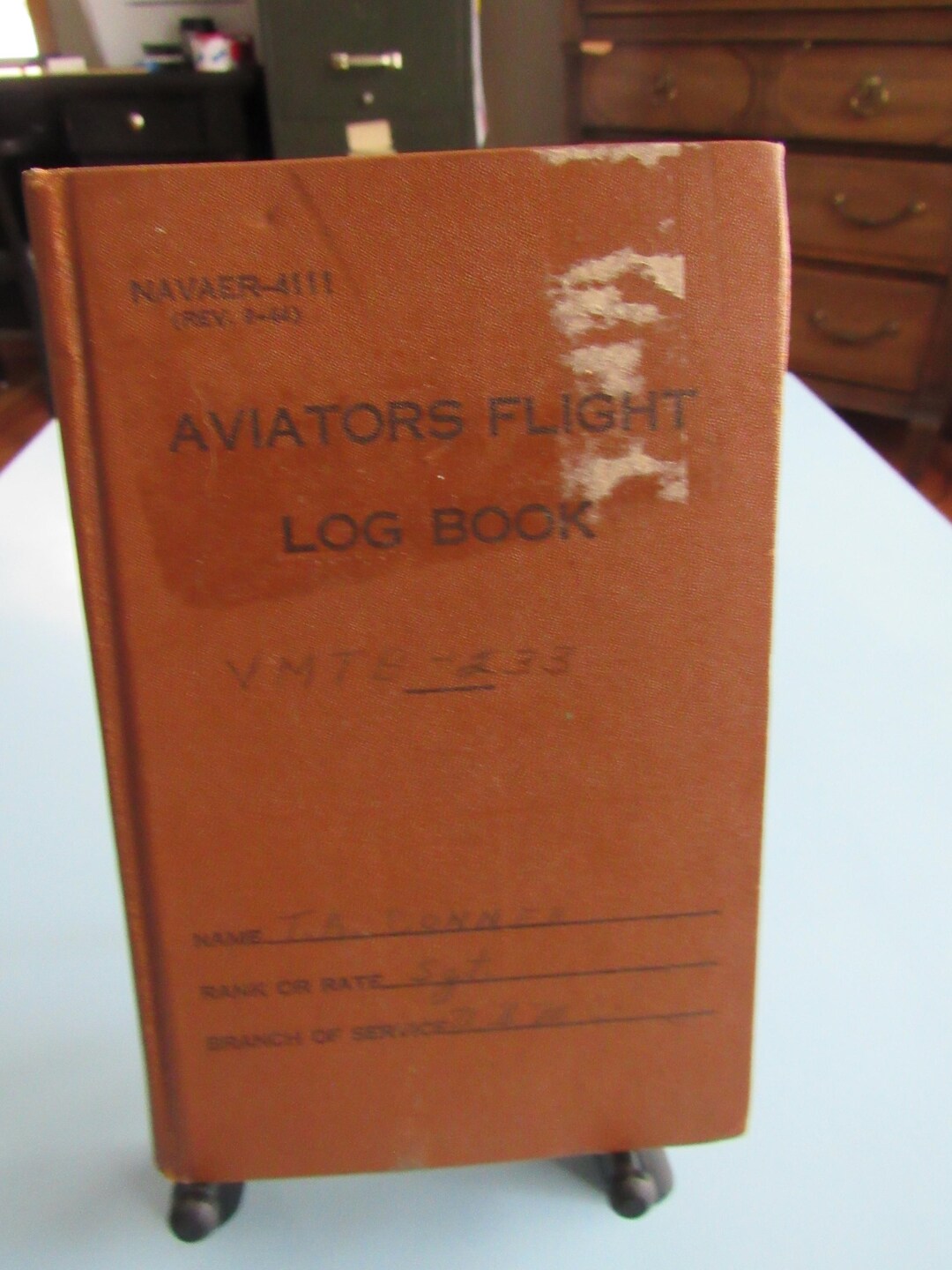 Vintage Aviators Flight Log Book NAVAER-4111 USMC 1940s Free Shipping ...