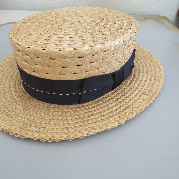 Straw Boater Hat - Etsy