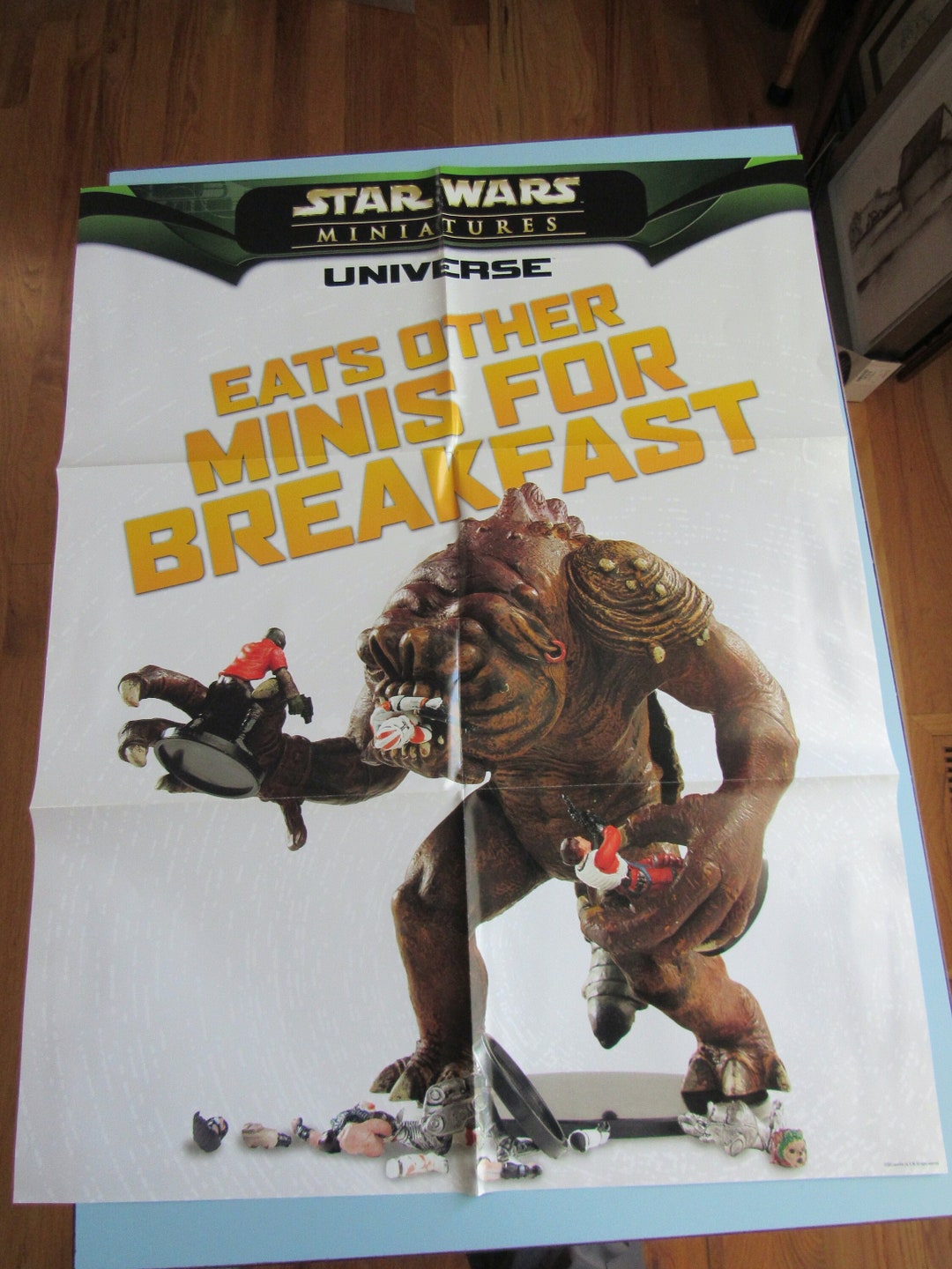 Vintage Star Wars Miniatures Retailer Promo Poster Rancor Free Shipping ...