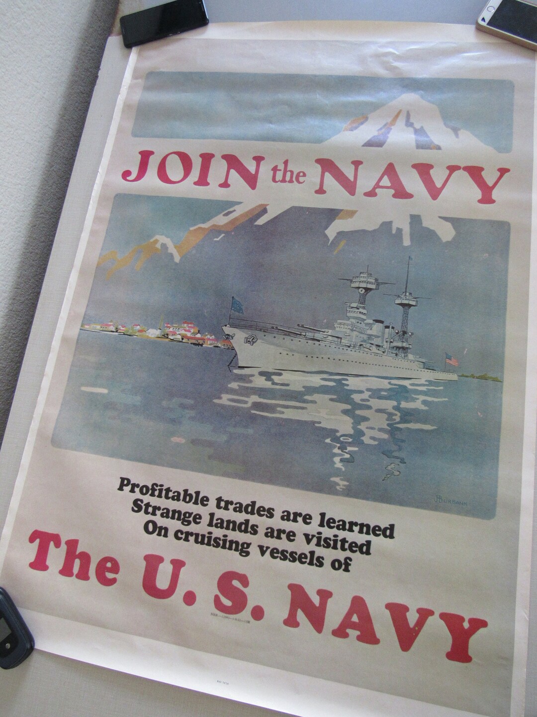 Vintage United States Navy Recruitment Recruiting Poster Join the Navy ...