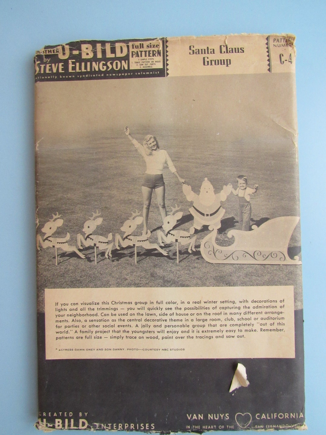 Vintage U-bild Build It Yourself Pattern by Steve Ellingson Santa Claus ...