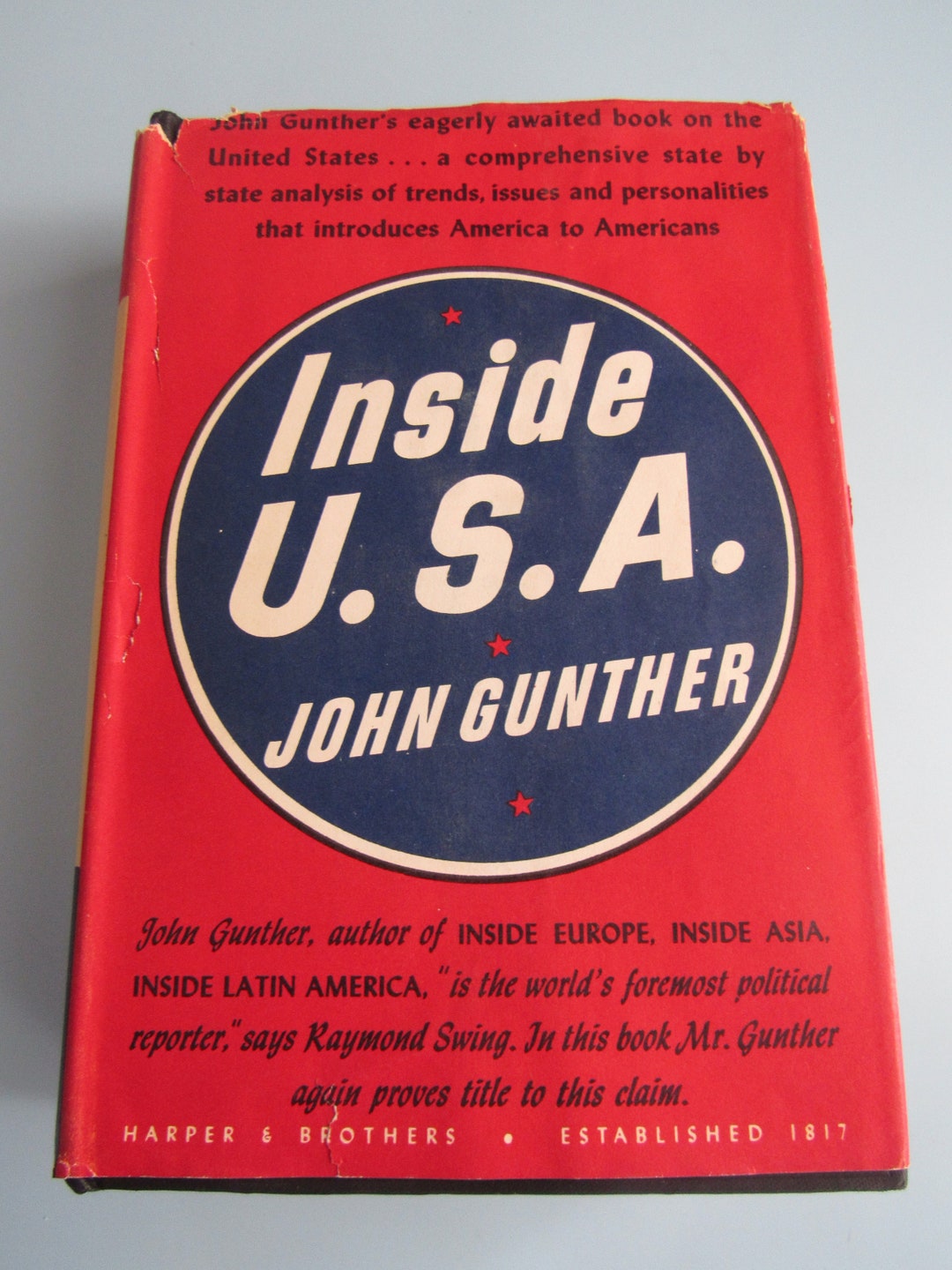 Inside U.S.A. by John Gunther 1947 Free Shipping - Etsy