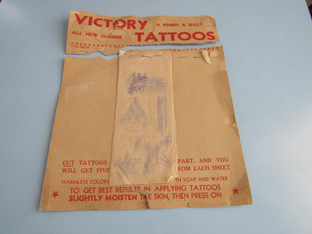 Vintage Victory Tattoos 1943 World War II Free Shipping - Etsy