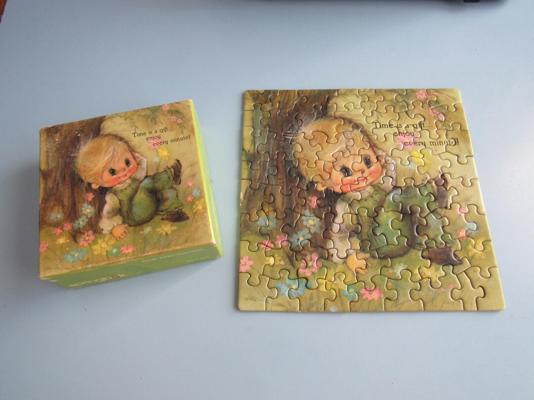 Vintage Springbok Mini Jigsaw Puzzle Time is a Gift 65 Pieces Complete ...