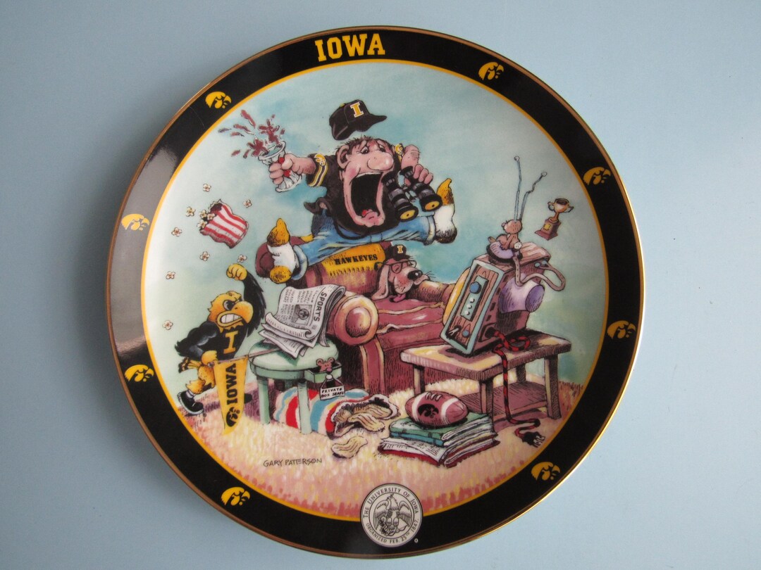 Vintage the Ultimate Iowa Fan Plate by Gary Patterson Hawkeyes Danbury ...