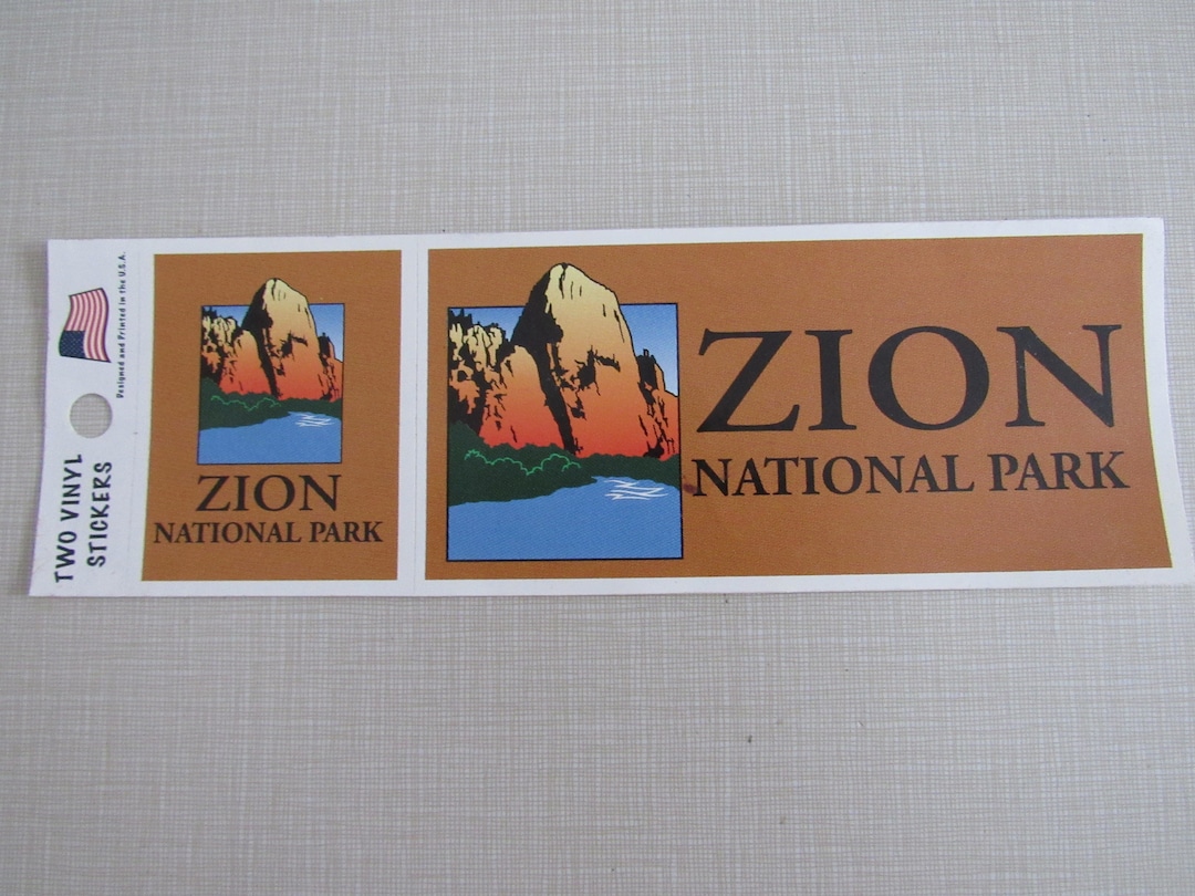 Vintage Zion National Park Bumper Sticker Free Shipping - Etsy