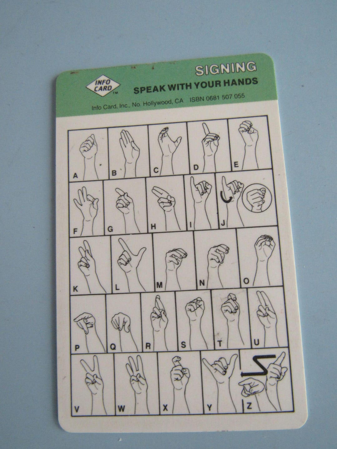 Vintage Sign Language Reference Card Speak With Your Hands Free ...