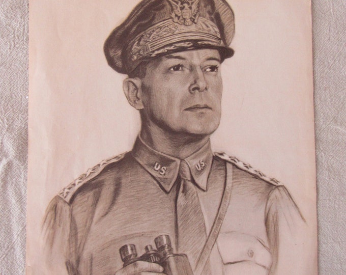 General Macarthur Lithograph Carl Bohnen 1942 Free Shipping - Etsy
