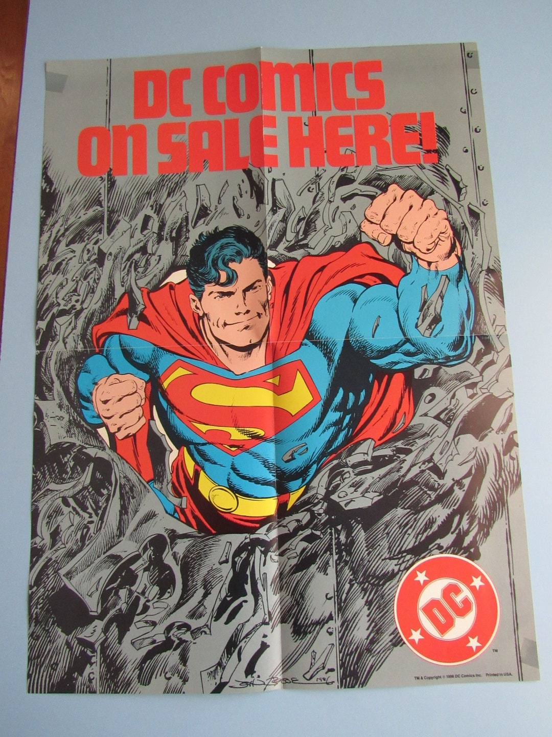 Vintage DC Comics on Sale Here Retailer Promotional Poster 1986 ...