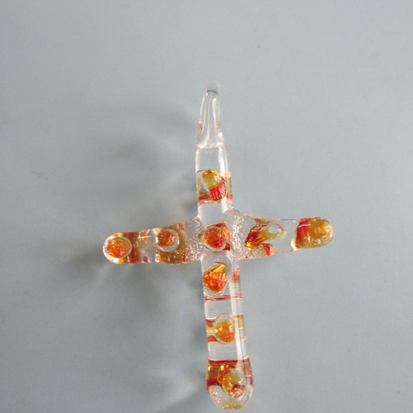 Glass Cross Pendant - Etsy