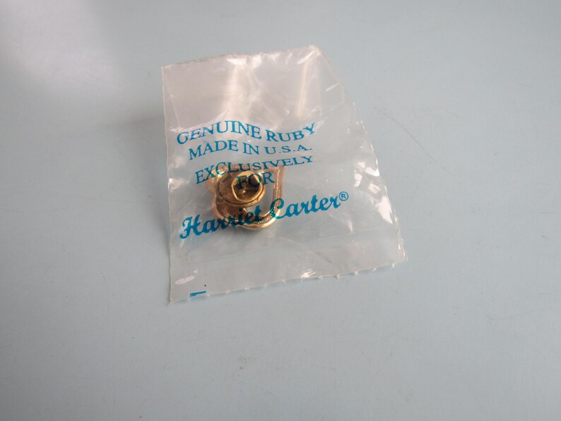 Vintage Harriet Carter Gold Tone Heart Pin With Ruby New Old Stock Free ...