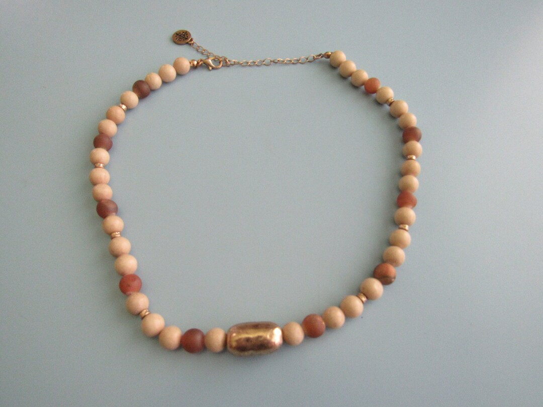 Vintage JM Beaded Necklace Free Shipping - Etsy