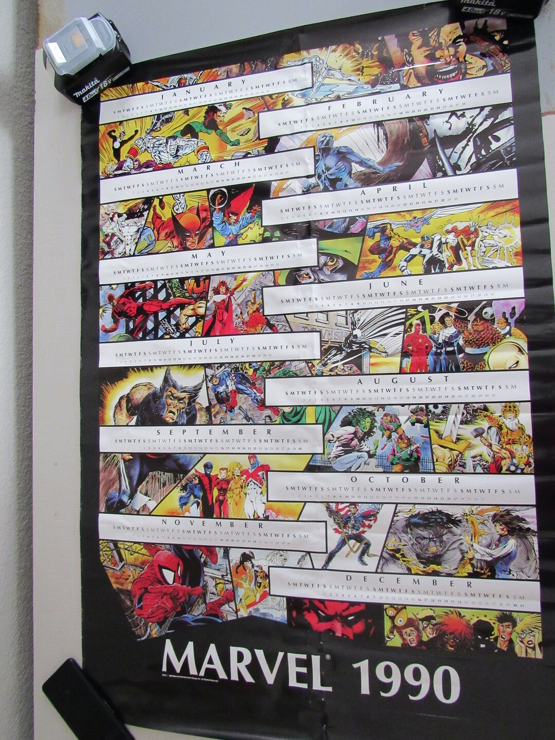 Vintage Marvel Comics 1990 Calendar Poster Free Shipping - Etsy