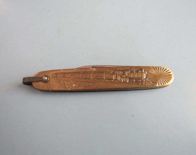 Vintage Imperial Brass Train Pocket Knife Free Shipping - Etsy