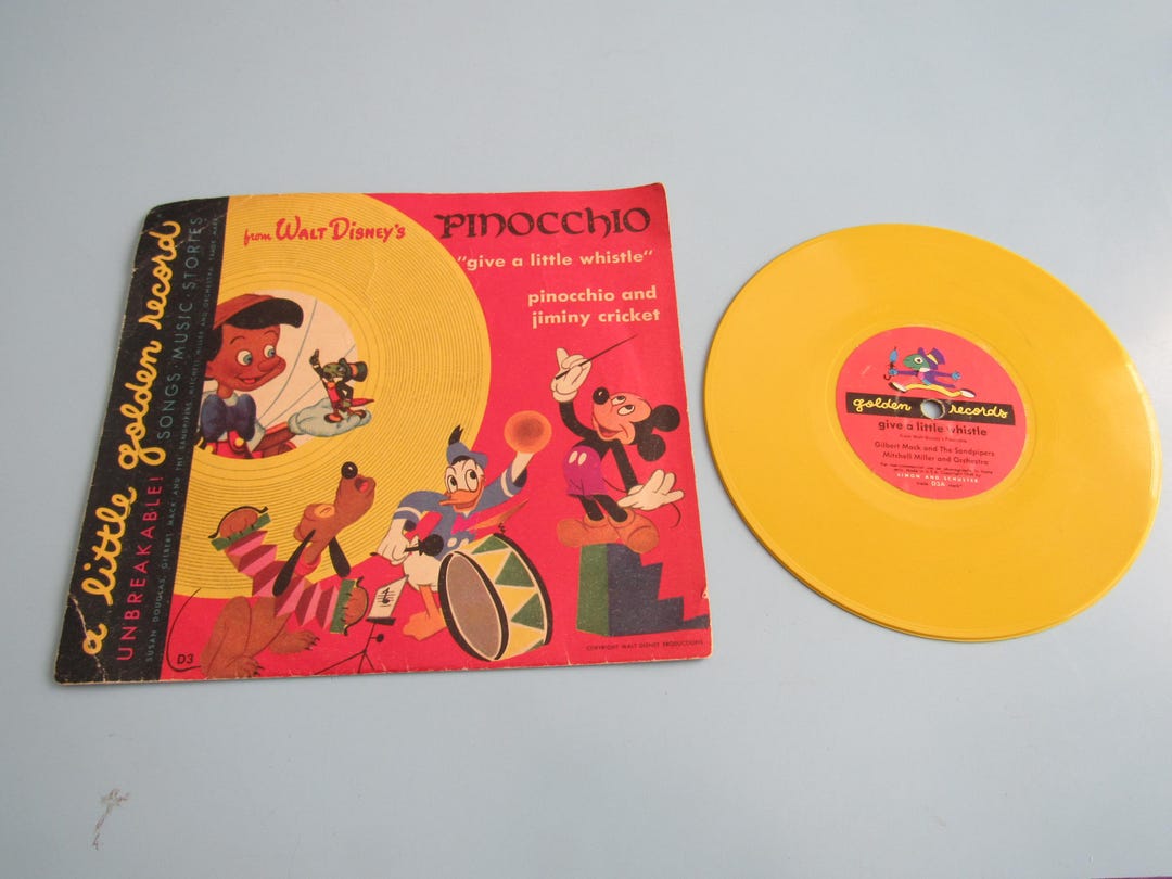 Vintage Walt Disney's Pinocchio Little Golden Record 1949 Free Shipping ...