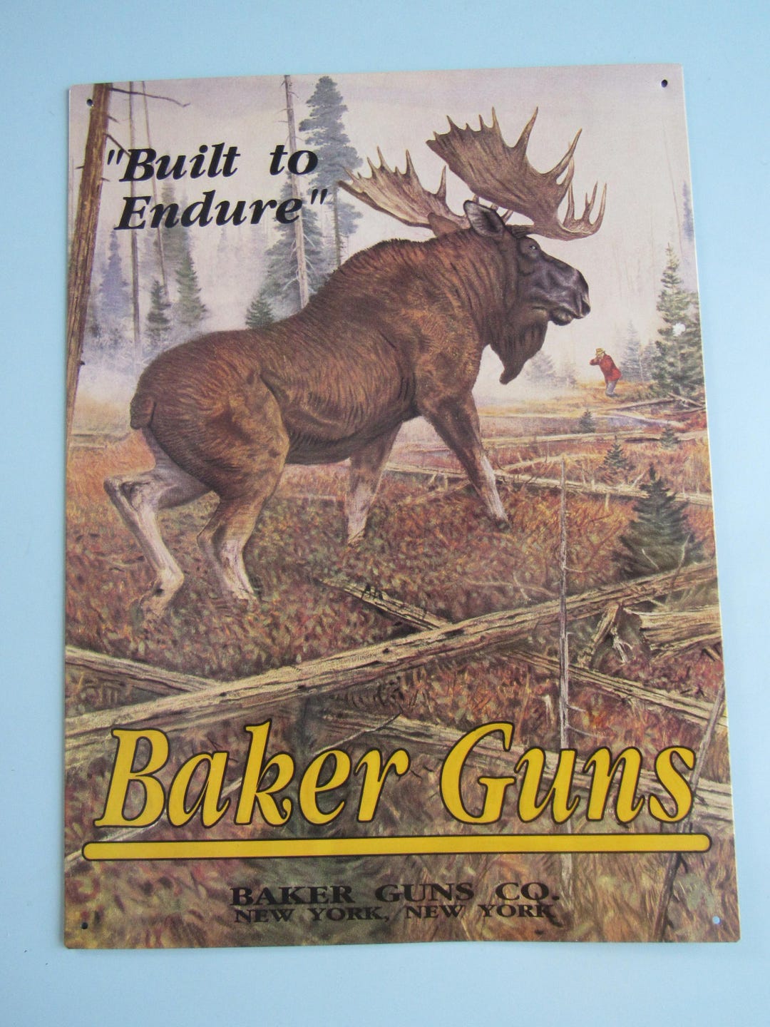 Vintage Baker Guns Co. Moose Metal Sign 1991 Free Shipping - Etsy
