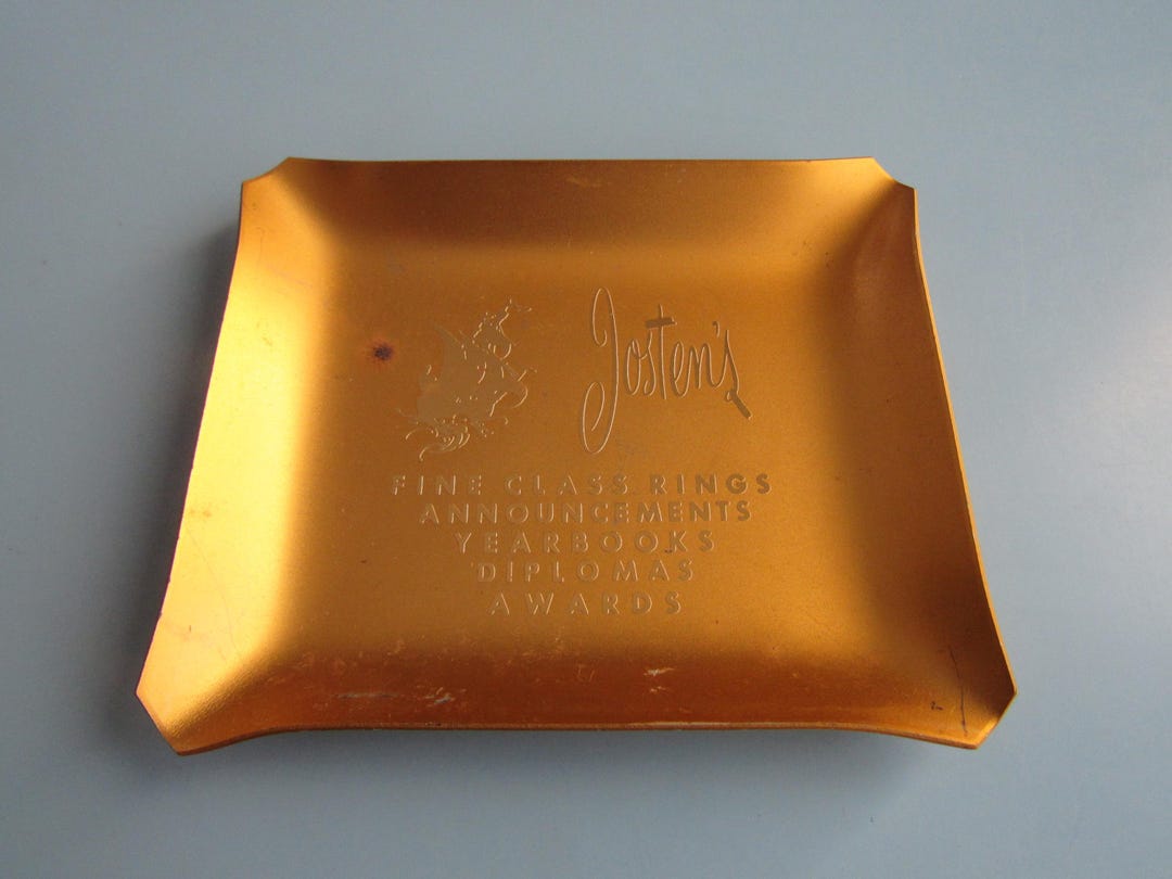 Vintage Josten's Gold Tone Aluminum Tray Dish Free Shipping - Etsy