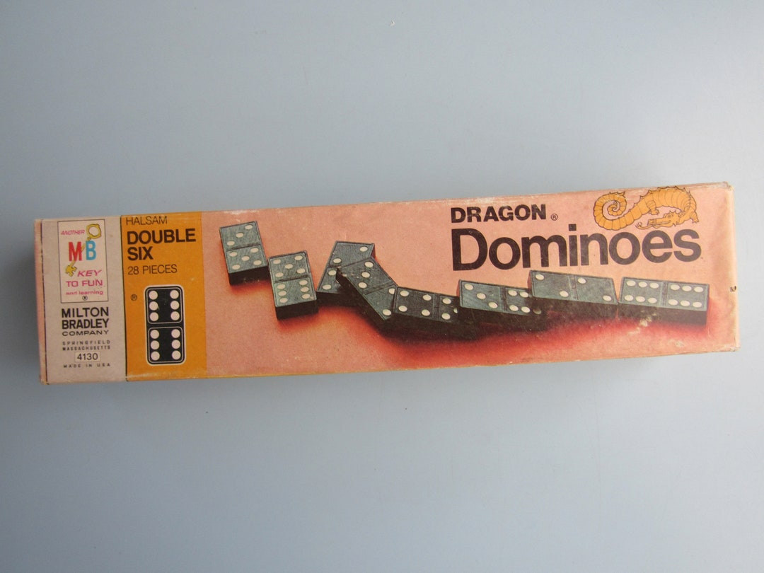 Vintage Milton Bradley Double Six Dragon Dominoes Set 1970 Free ...