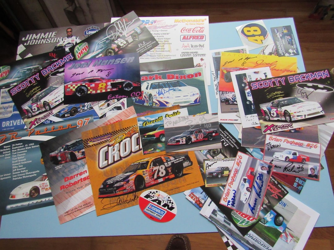 Vintage Lot of Autographed Auto Racing Memorabilia Free Shipping - Etsy