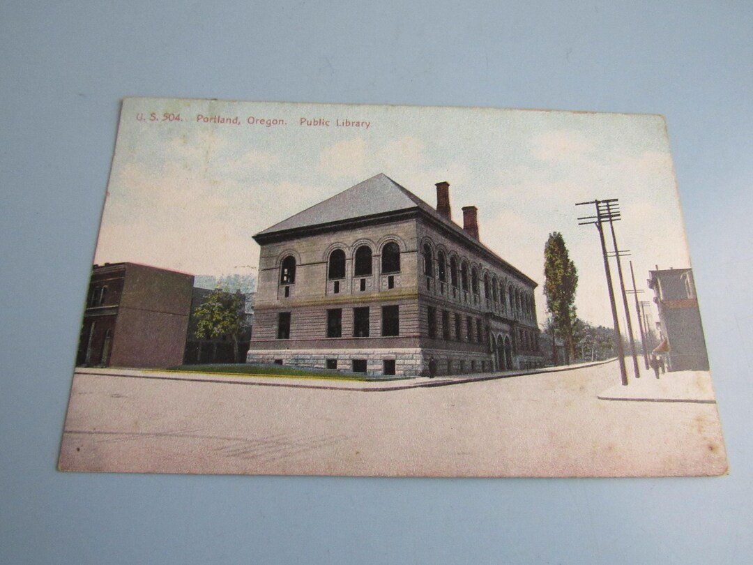 Vintage Portland, Oregon Public Library Used Postcard Post Card 1910 ...