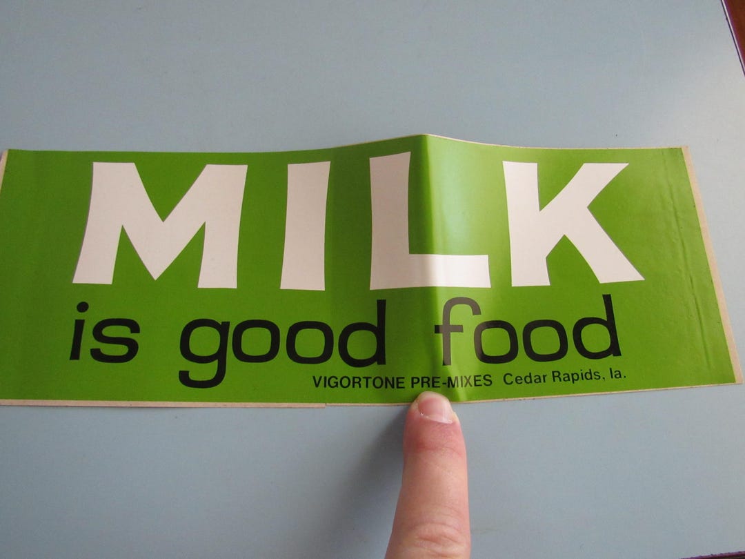 Vintage Milk is Good Food Bumper Sticker Free Shipping - Etsy