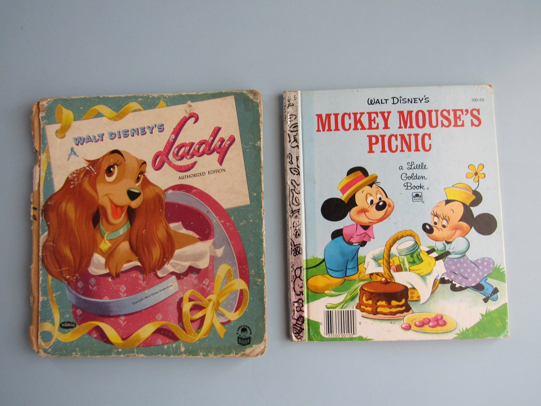 Lot of 2 Vintage Disney Books Mickey Mouse & Lady Free Shipping - Etsy